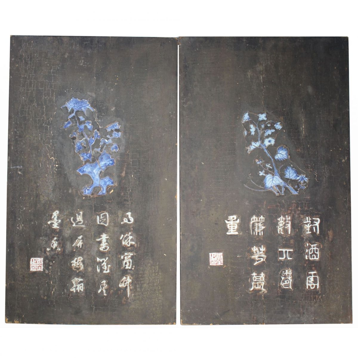Important Wood/Porcelain Panels, Tang Ying - Helmuth Stone Gallery